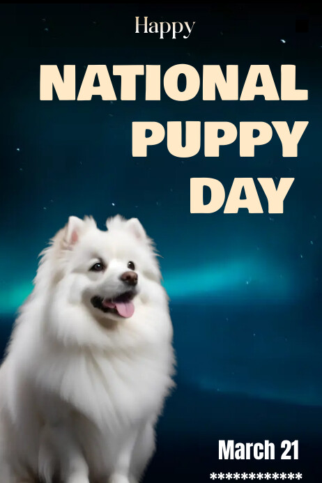 Copy of Puppy day white cute puppy wish card | PosterMyWall