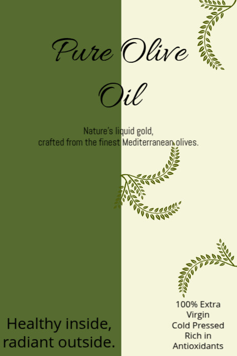 Pure Olive oil Template | PosterMyWall