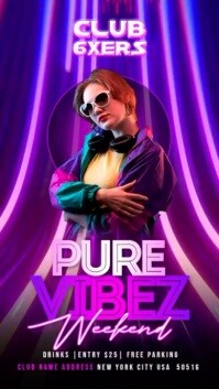 Pure Vibes Neon Template | PosterMyWall