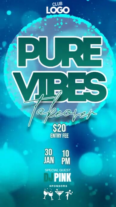 Pure Vibes Party Video Template | PosterMyWall