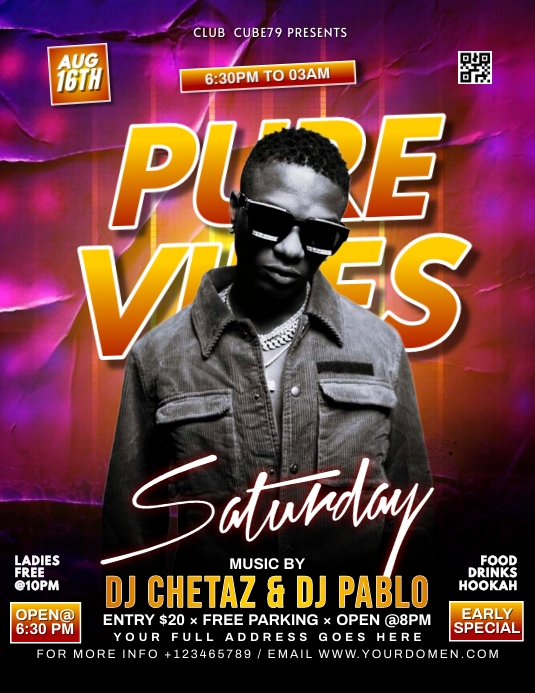 Copy of Pure Vibes saturday | PosterMyWall