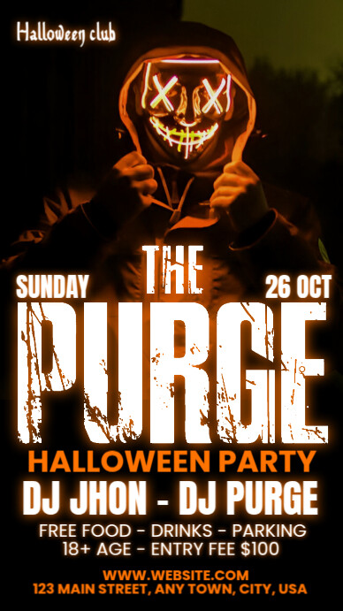 Purge Halloween Party Template | PosterMyWall