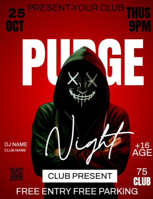 Plantilla de purge night | PosterMyWall