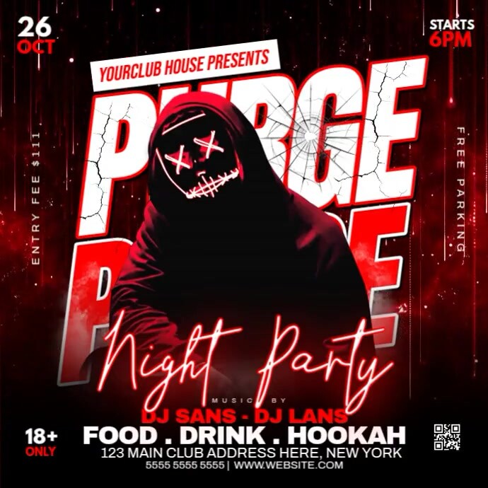 Plantilla de Purge Night Party | PosterMyWall