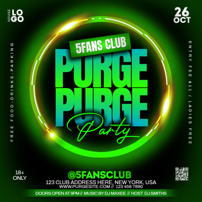 Purge Party Template | PosterMyWall