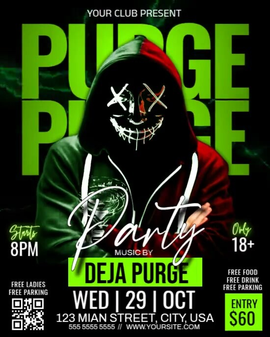Plantilla de Purge Party | PosterMyWall