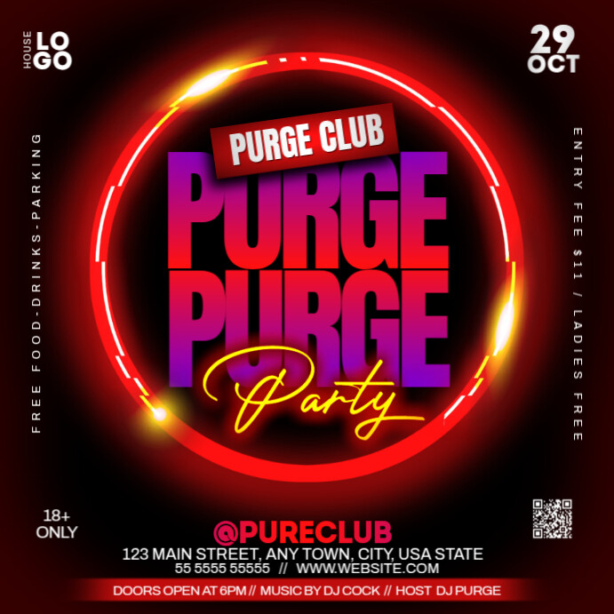 Plantilla de Purge Party | PosterMyWall