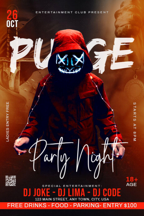 Copy of Purge Party Night | PosterMyWall