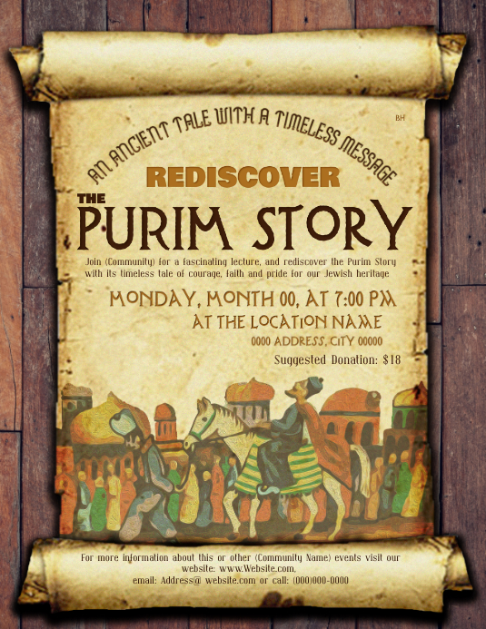 Purim Lecture Templat | PosterMyWall