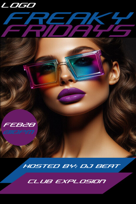 Copy of Purple & Black Friday Night Party Flyer Template | PosterMyWall
