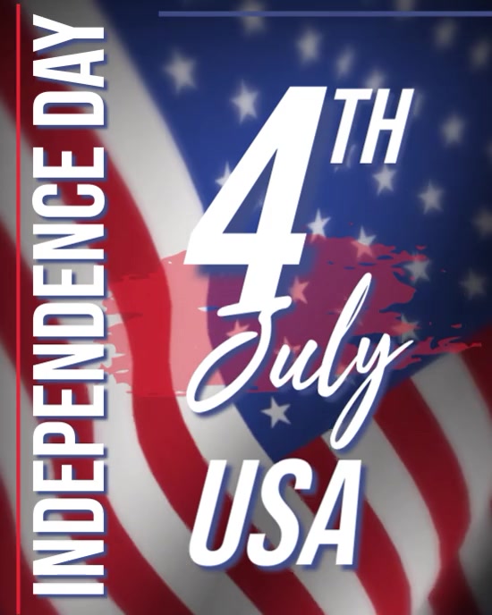 Purple 3d 4th Of July Instagram Portrait Template | PosterMyWall