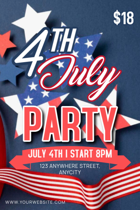 Purple 3d 4th Of July Party Poster Templat | PosterMyWall