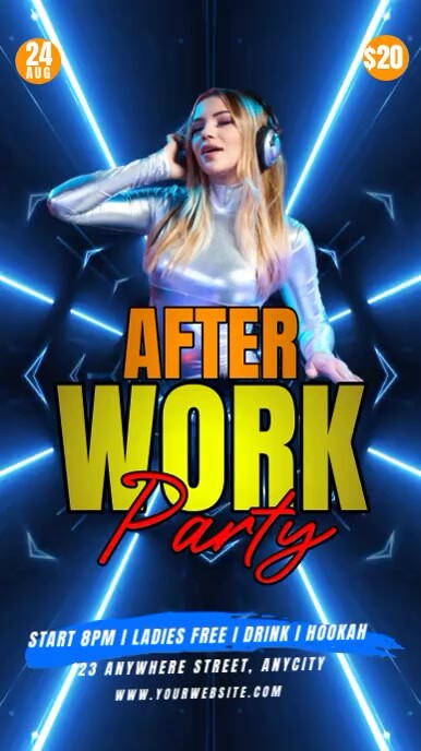 Modèle Purple 3d After Work Party Reel Instagram | PosterMyWall