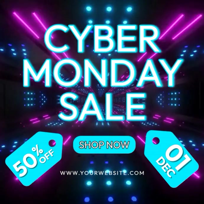 Purple 3d Cyber Monday Sale Pos Instagram Template | PosterMyWall