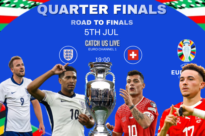 Purple 3d Euro 2024 England Vs Switzerland Q Template | PosterMyWall
