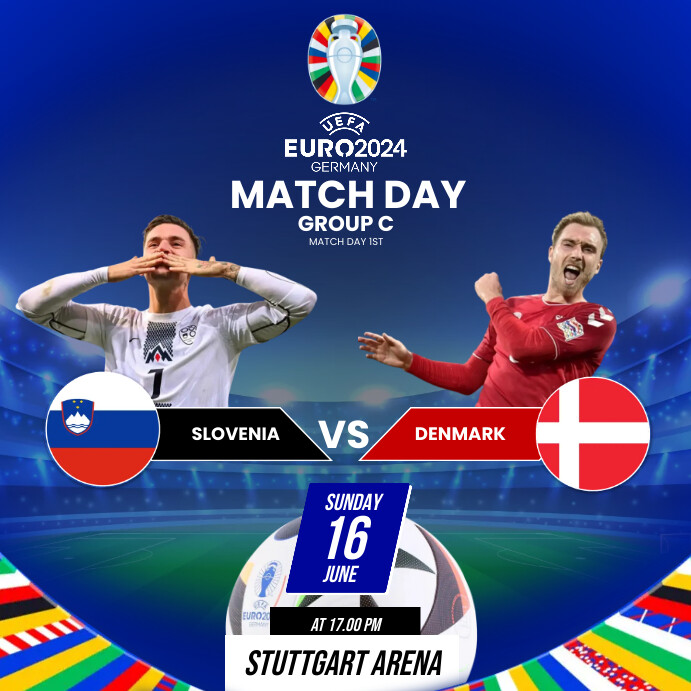 Purple 3d Euro 2024 Instagram Post Templat | PosterMyWall