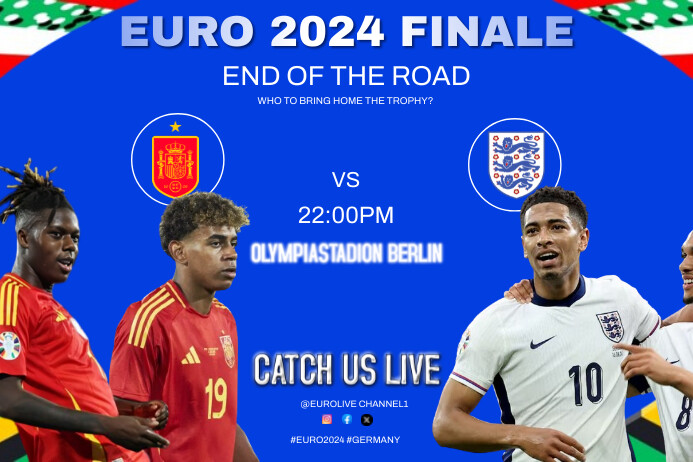 Purple 3d Euro 2024 Spain Vs England Poster Modelo | PosterMyWall