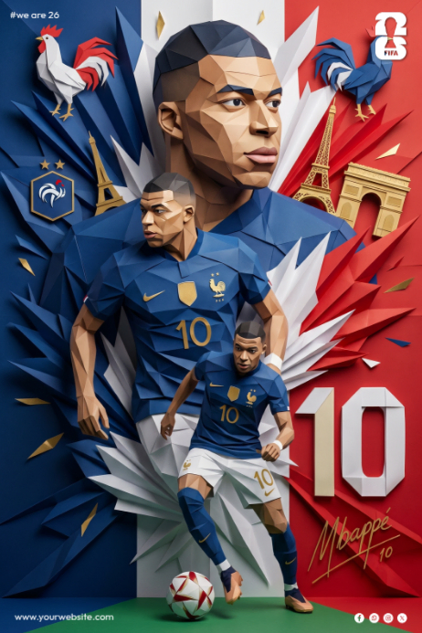 Purple French Football Posters Template | PosterMyWall