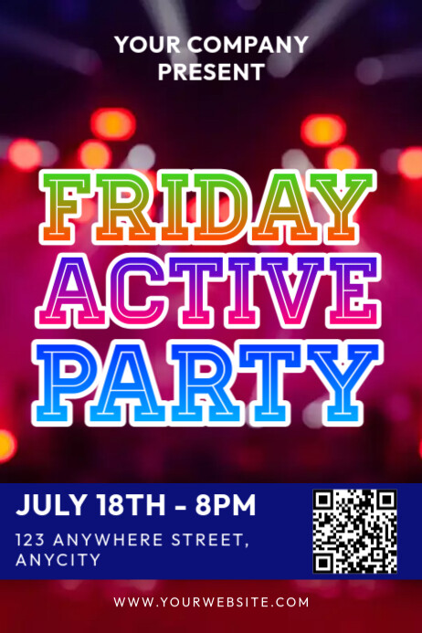 Copy of Purple 3d Friday Active Party Poster | PosterMyWall