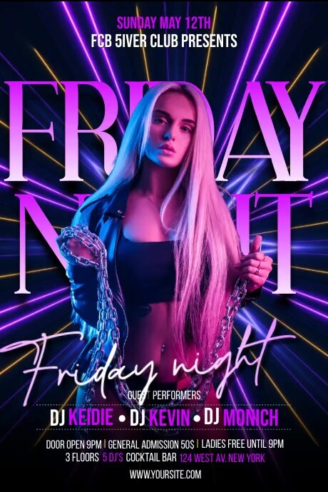 Purple 3d Friday Night Poster Template | PosterMyWall