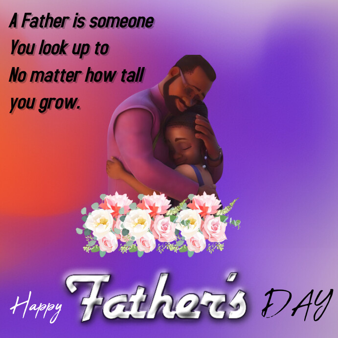 Purple 3d Gradient Father's Day Instagram Pos Template | PosterMyWall