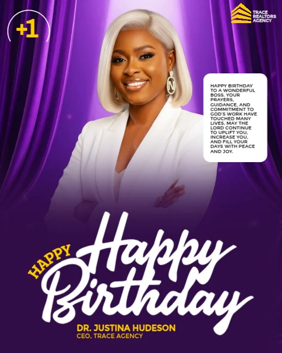 Purple 3D Joyful Happy Birthday Wish Instagram Portrait Video Template ...