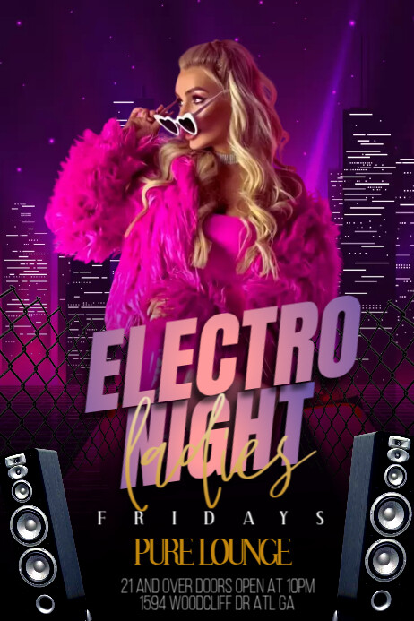 Modèle Purple 3d Ladies Party Poster | PosterMyWall