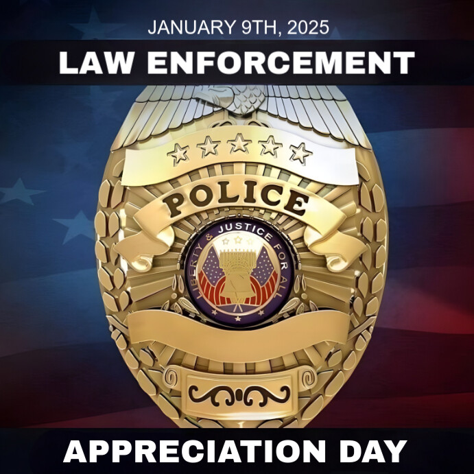 Purple 3d Law Enforcement Appreciation Day Instagram Post Template ...