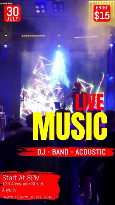 Purple 3d Live Music Reel Instagram Template | PosterMyWall