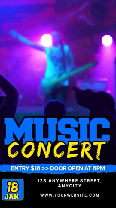 Purple 3d Music Concert Reel Instagram Template | PosterMyWall