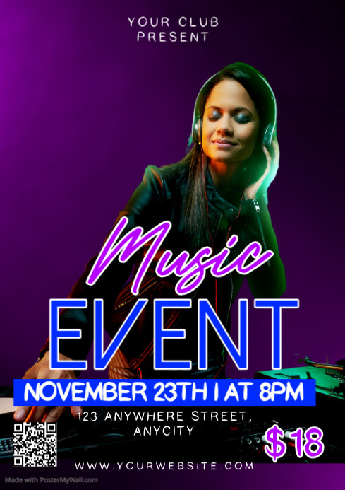 Copy of Purple 3d Music Event A2 | PosterMyWall