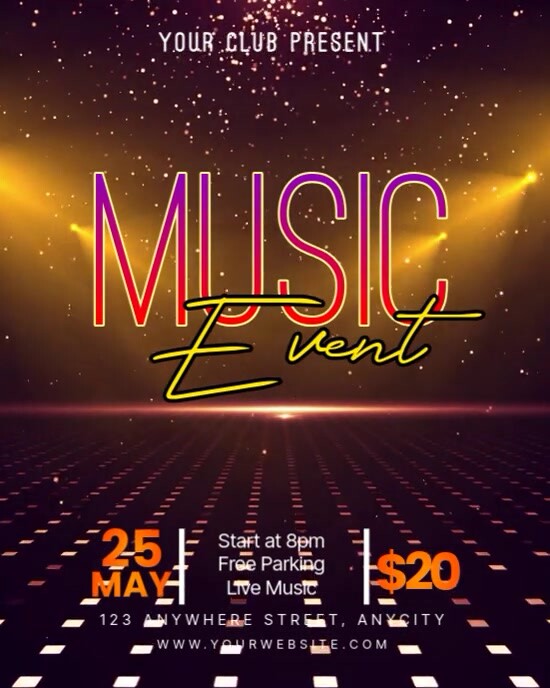 Purple 3d Music Event Instagram Portrait Template | PosterMyWall