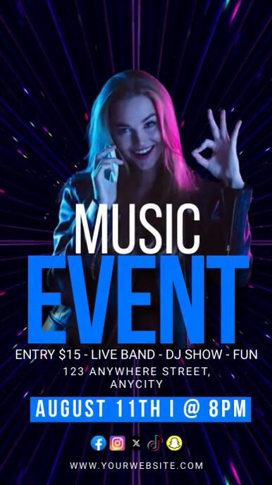 Purple 3d Music Event Reel Instagram Template | PosterMyWall