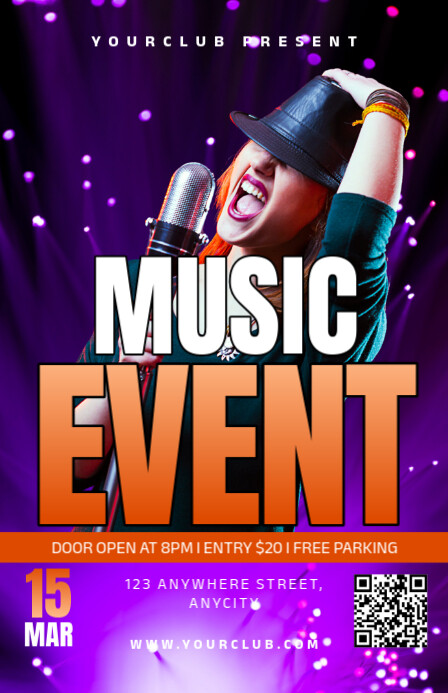 Plantilla de Purple 3d Music Event Tabloid | PosterMyWall