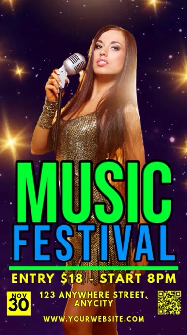 Purple 3d Music Festival Reel Instagram Template | PosterMyWall