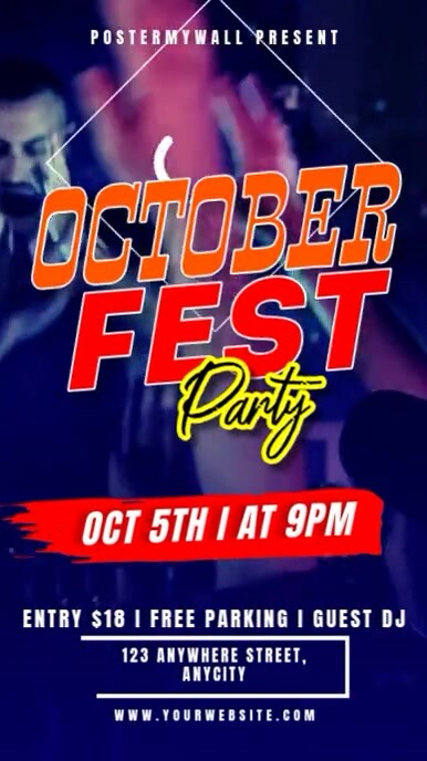 Purple 3d October Fest Party Reel Instagram Template | PosterMyWall