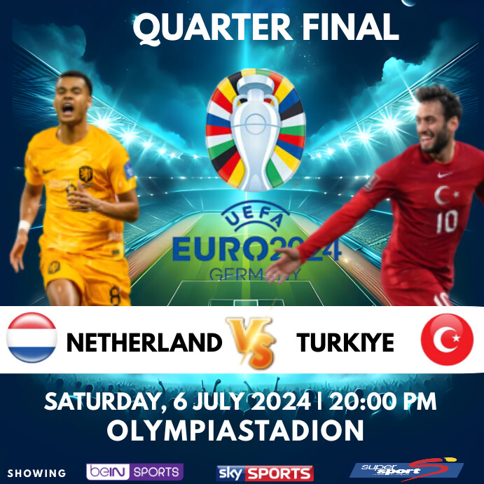 Purple 3d Quarter Final Uefa Euro 2024 Nether Template | PosterMyWall