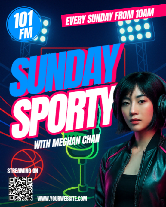 Plantilla de Purple 3d Radio Show Instagram Portrait | PosterMyWall