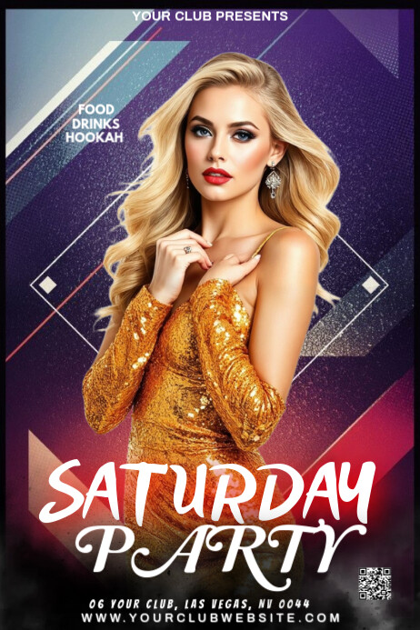 Purple 3d Saturday Poster Template | PosterMyWall