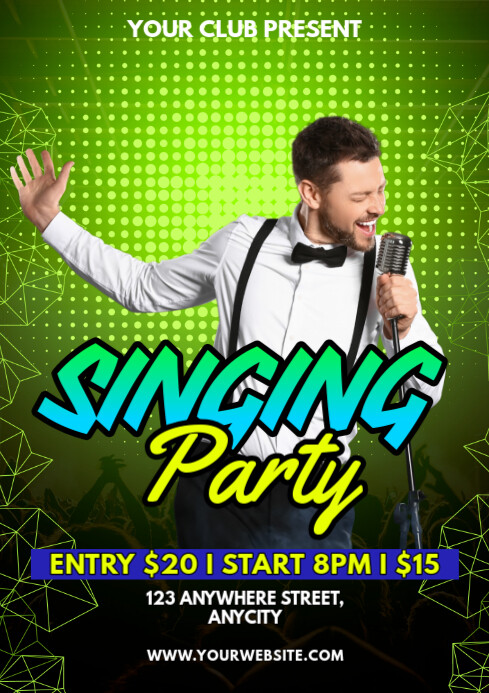 Copy of Purple 3d Singing Party A4 | PosterMyWall