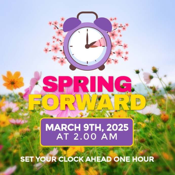 Copy of Purple 3d Spring Forward Pos Instagram | PosterMyWall