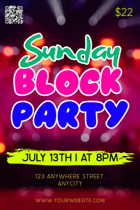 Copy of Purple 3d Sunday Block Party Poster | PosterMyWall