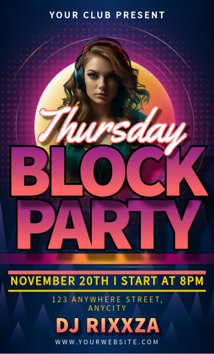 Purple 3d Thursday Block Party Legal As Templat | PosterMyWall