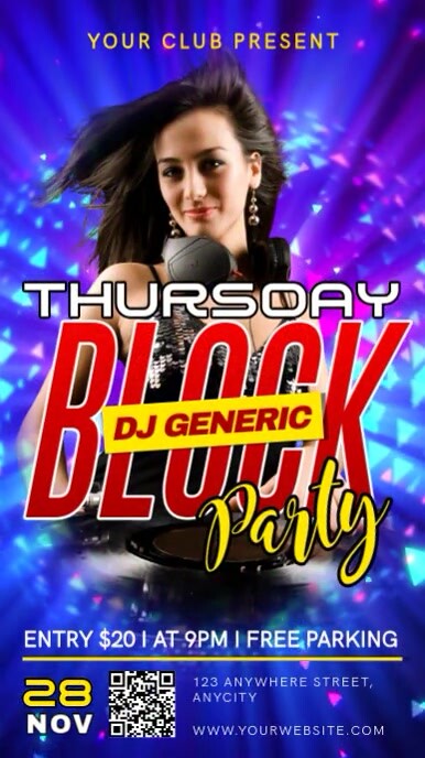 Purple 3d Thursday Block Party Reel Instagram Template | PosterMyWall