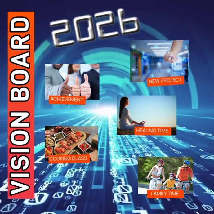 Plantilla de Purple 3d Vision Board 2026 Pos Instagram | PosterMyWall