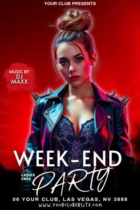 Purple 3d Weekend Party Poster Template | PosterMyWall