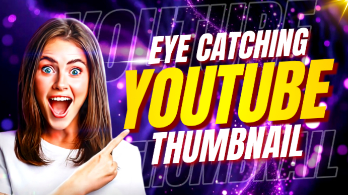 Purple 3d Youtube Channel Video Thumbnail Size Eye Catching Online Yt ...