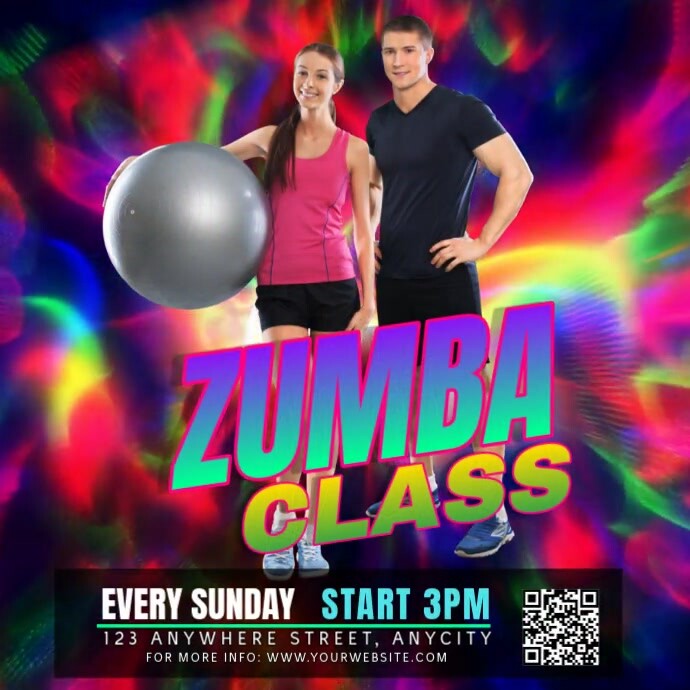Copy of Purple 3d Zumba Classes Pos Instagram | PosterMyWall