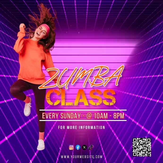 Copy of Purple 3d Zumba Classes Pos Instagram | PosterMyWall