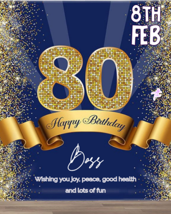 Modèle Purple 80th Birthday Celebration Instagram Portrait | PosterMyWall